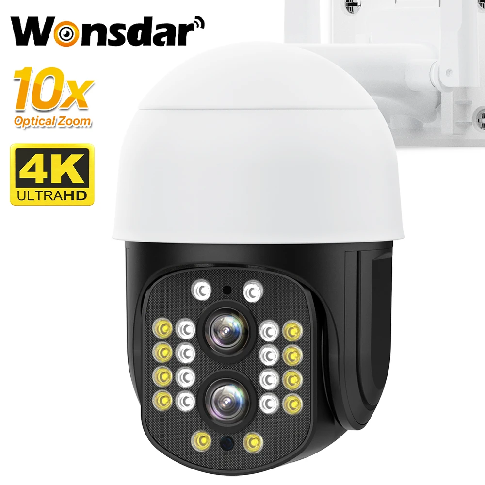 4K 8MP Binocular IP Camera 2K 4MP WiFi PTZ Camera 2.8 12mm Dual Lens ...