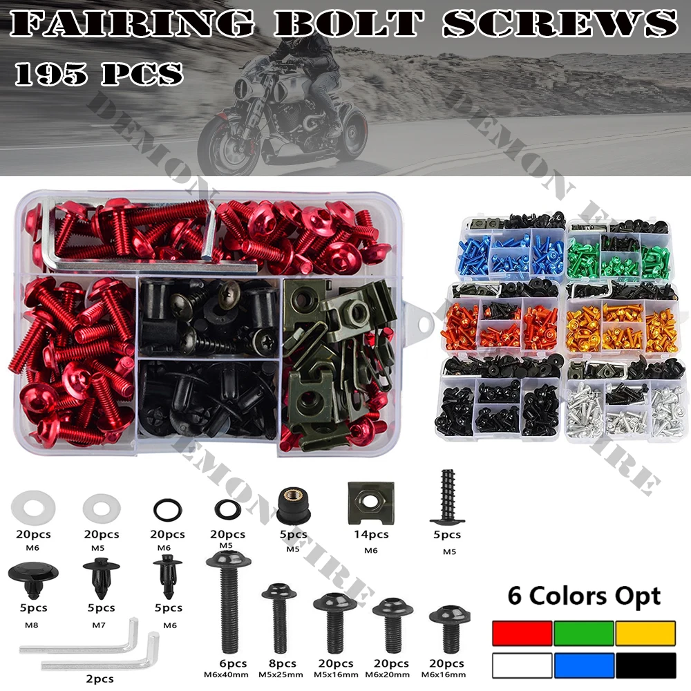 195PCS-Motorcycle-Fairing-Bolts-Screws-Nut-Kit-For-DUCATI-848-SCRAMBLER ...