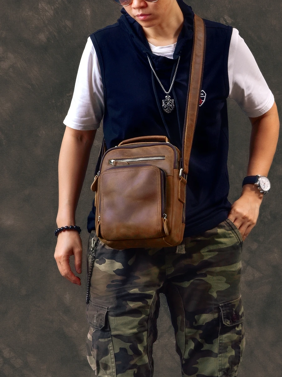 New-Genuine-Leather-Men-Vintage-Handbags-Small-Flap-Men-s-Shoulder-Bag ...