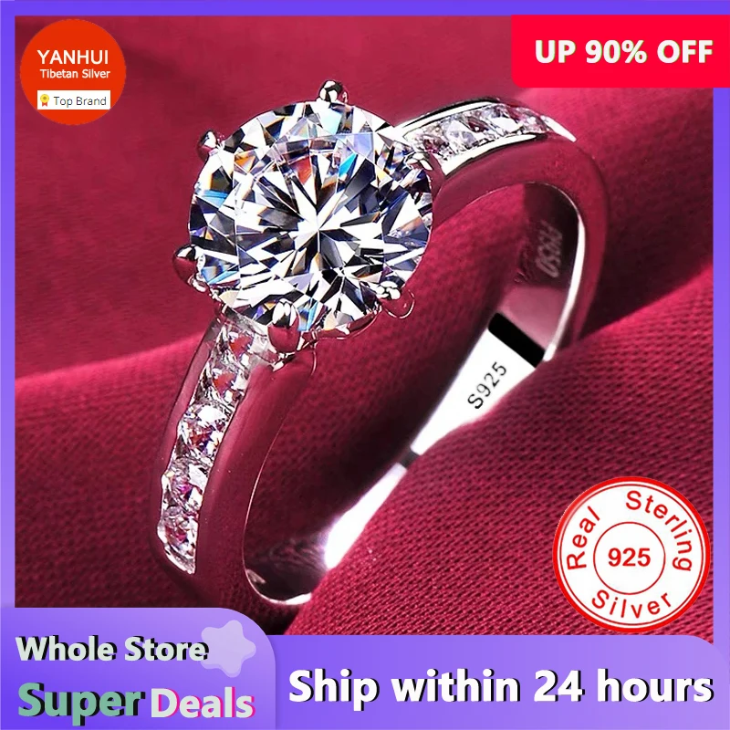 NEW-Women-s-Real-925-Sterling-Silver-Ring-With-Certificate-High-Quality ...