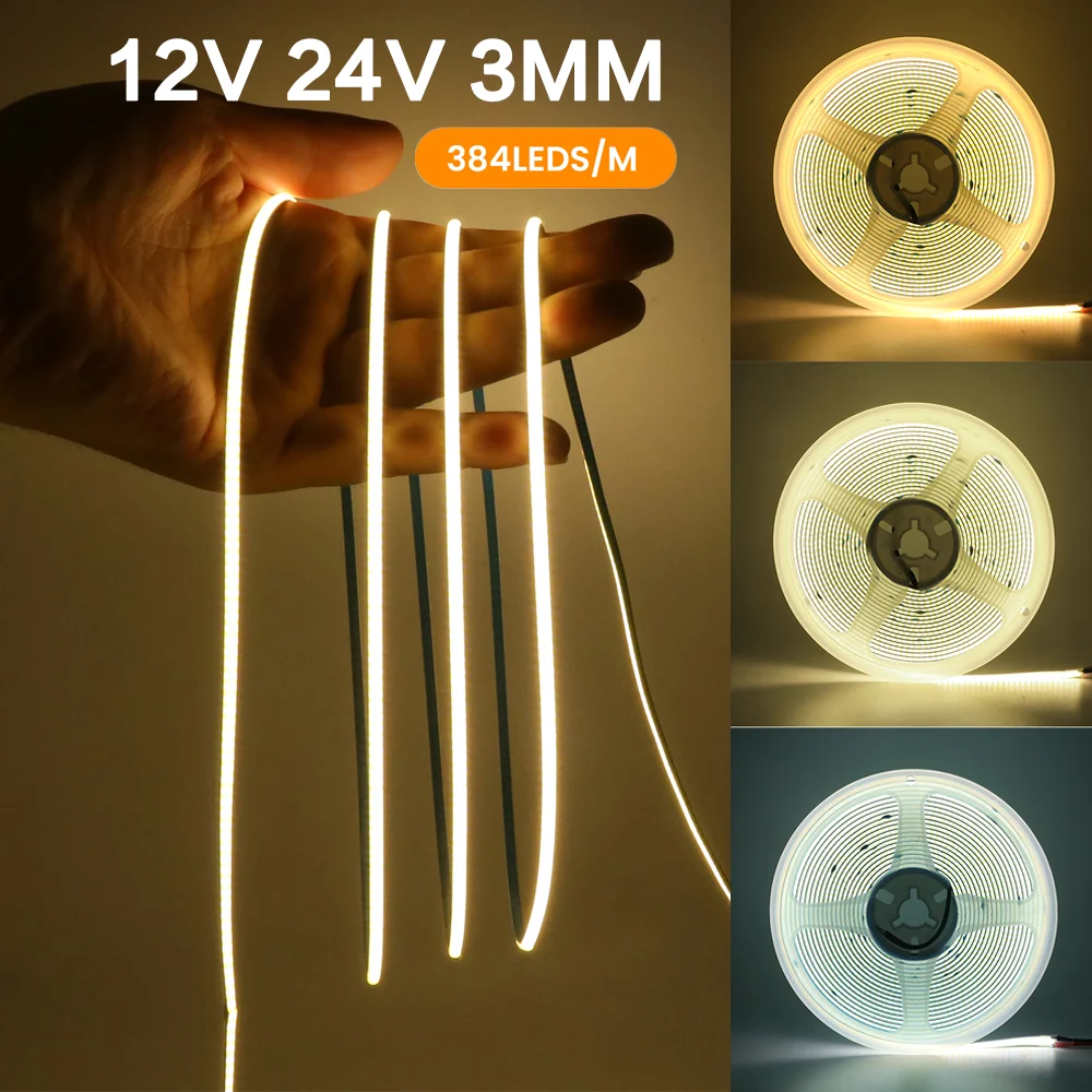 Tira-de-luces-LED-COB-de-12V-y-24V-3mm-ultrafina-de-alta-densidad ...