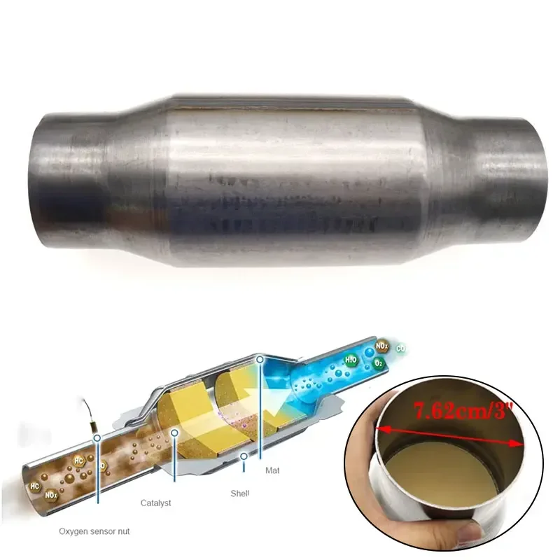Universal-3inch-76mm-Car-Catalytic-Converter-Exhaust-Systems-Muffler ...