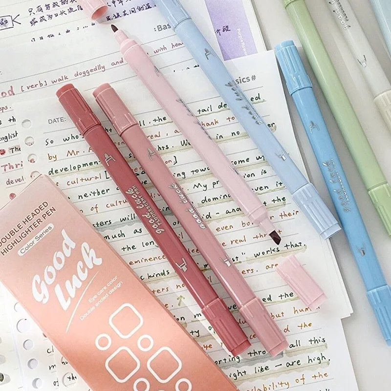 4pcs-Double-Tip-Retro-Gradient-Color-Highlighter-Pens-Set-Care-Spot ...