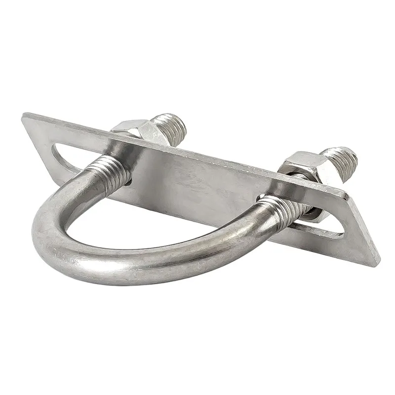 M6 M8 Pipe Clamp 304 Stainless Steel Fillet U-clip With Baffle Nut ...