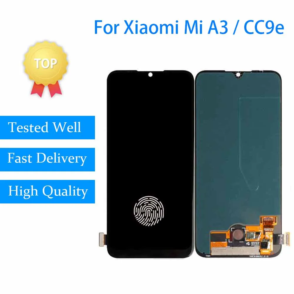 AMOLED-CC9e-LCD-For-Xiaomi-A3-CC9E-LCD-Display-Touch-Screen-Digitizer-Assembly-With-Fingerprint ...