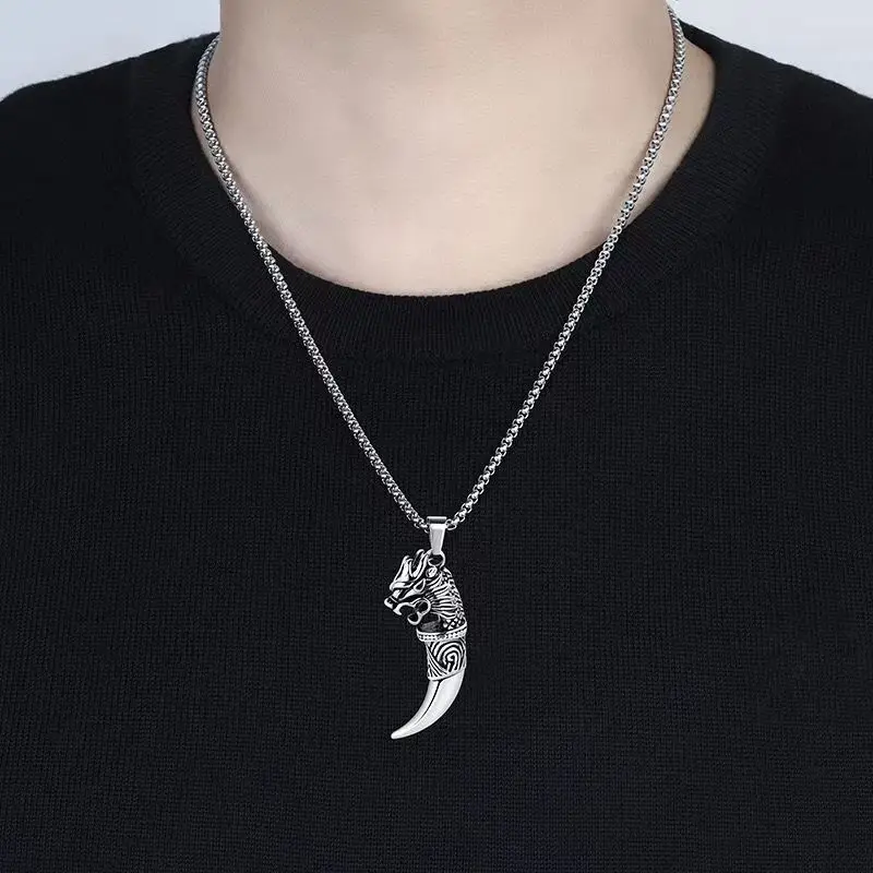 RAKOL-collares-con-colgante-en-forma-de-colmillo-de-lobo-para-hombres ...