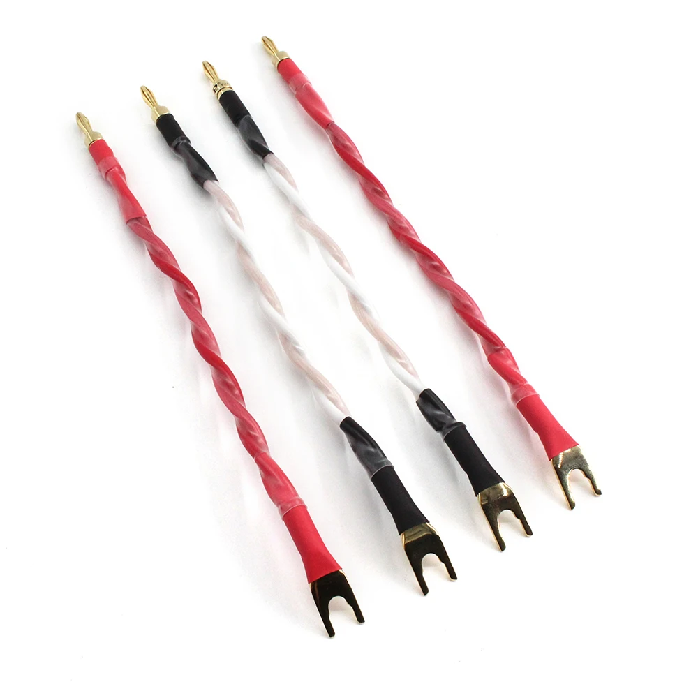 4pcs-HIFI-Speaker-Canare-line-Copper-Gold-plated-Bananas-Y-spade-Plug ...