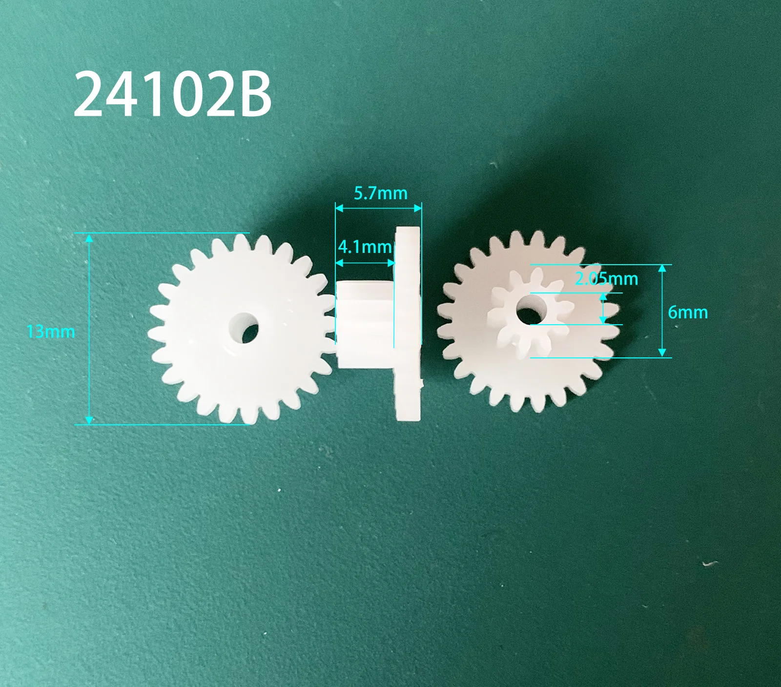 24102B 0.5M Gear 13mm Diameter 24 Teeth 10 Teeth POM Plastic Pinion 2MM ...