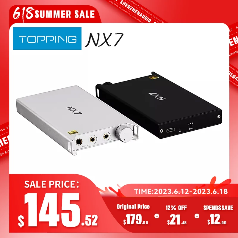 TOPPING NX7 휴대용 NFCA 헤드폰 증폭기 1400mW 출력 전원 3.5mm 4.4mm 포트 20H 배터리 수명|헤드폰 ...