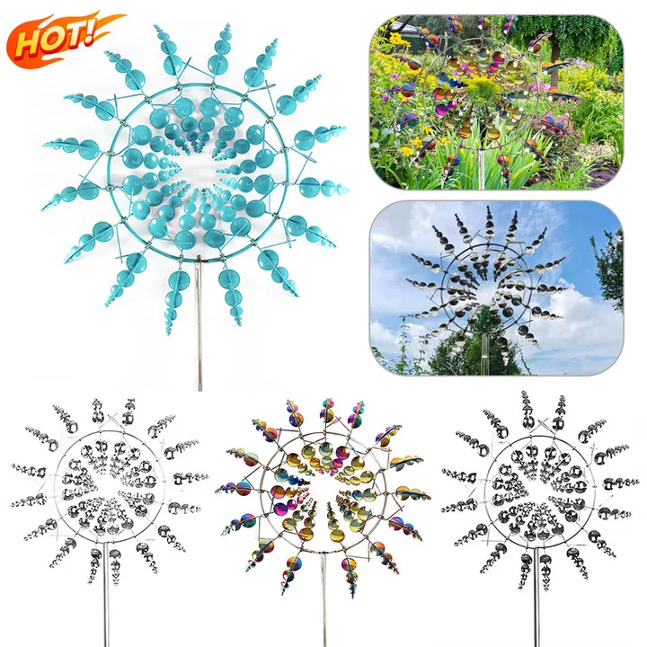 Metal-Rotating-Windmill-Sculpture-Garden-Art-Landscape-Windmill-Lawn ...