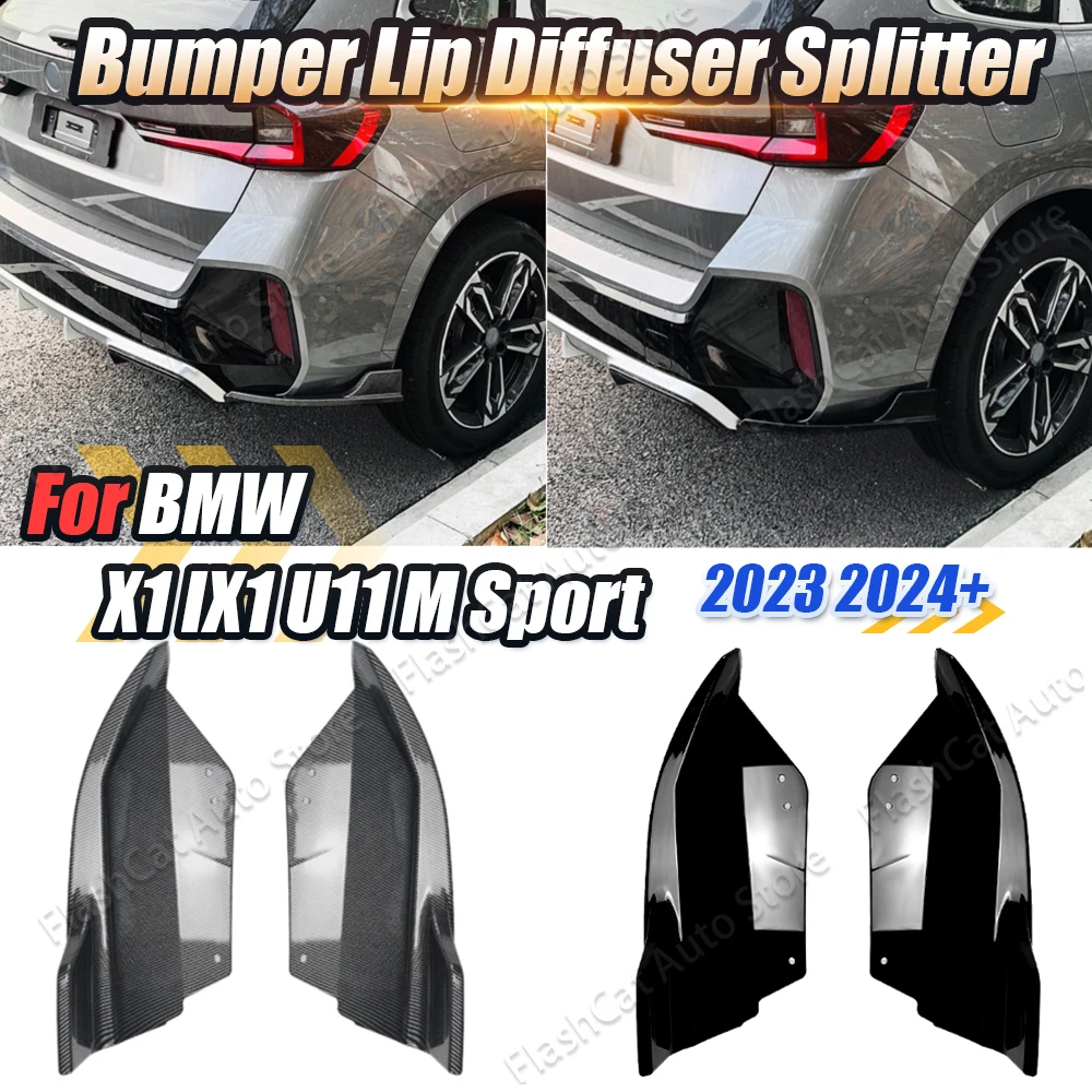 For-BMW-X1-iX1-U11-U12-M-Sport-Car-Rear-Bumper-Lip-Side-Spoiler-Corner ...