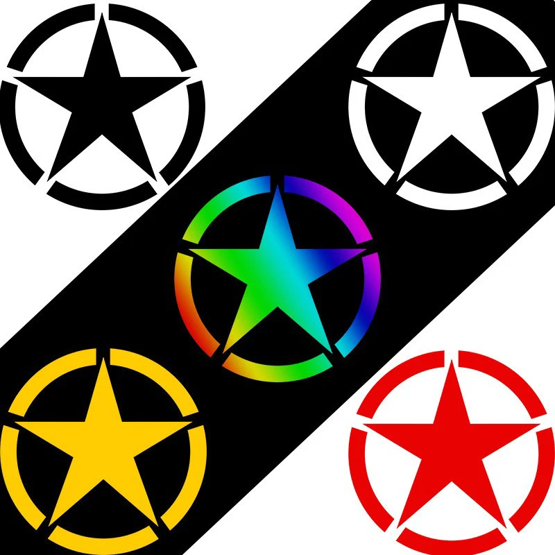 1pc 6*6cm Five-pointed Star Reflective Stickers Motorcycle Stickers for ...