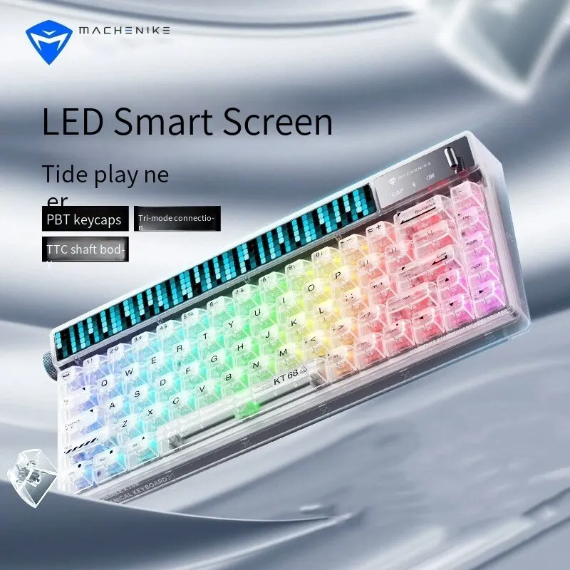 Mechanic-KT68-Smart-Screen-Mechanical-Keyboard-Wireless-Bluetooth-Three ...