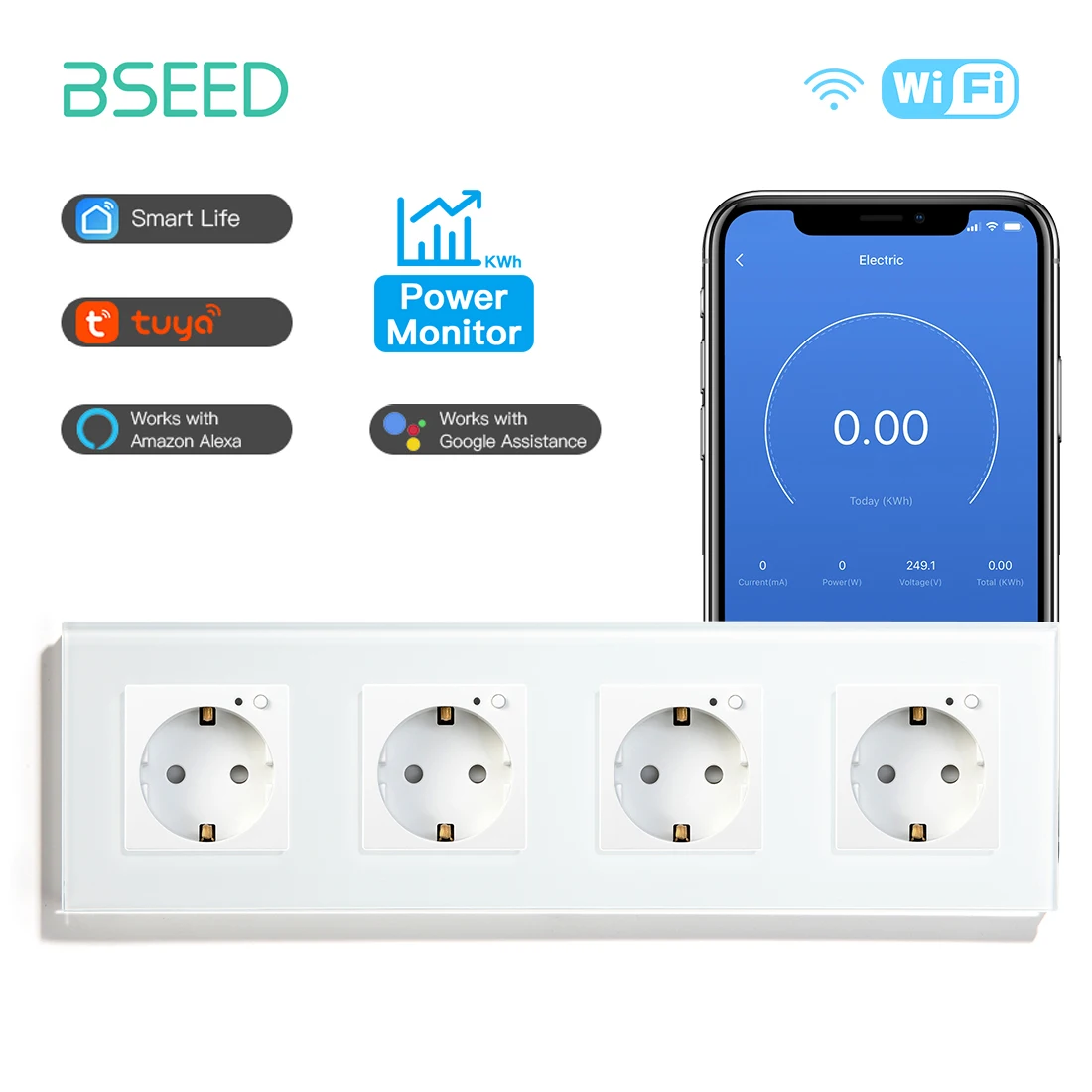 Four Socket Sockets | Smart Four Four | Tuya Smart Life | Tuya Smart ...