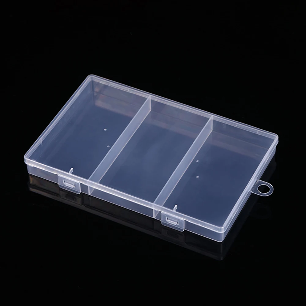 3 Slots Transparent Plastic Storage Box Organizer Stickers Box Desktop ...