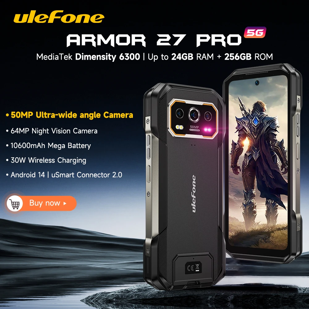 2024-New-Ulefone-Armor-27-Pro-5G-Rugged-Phone-10600mAh-Smartphone ...