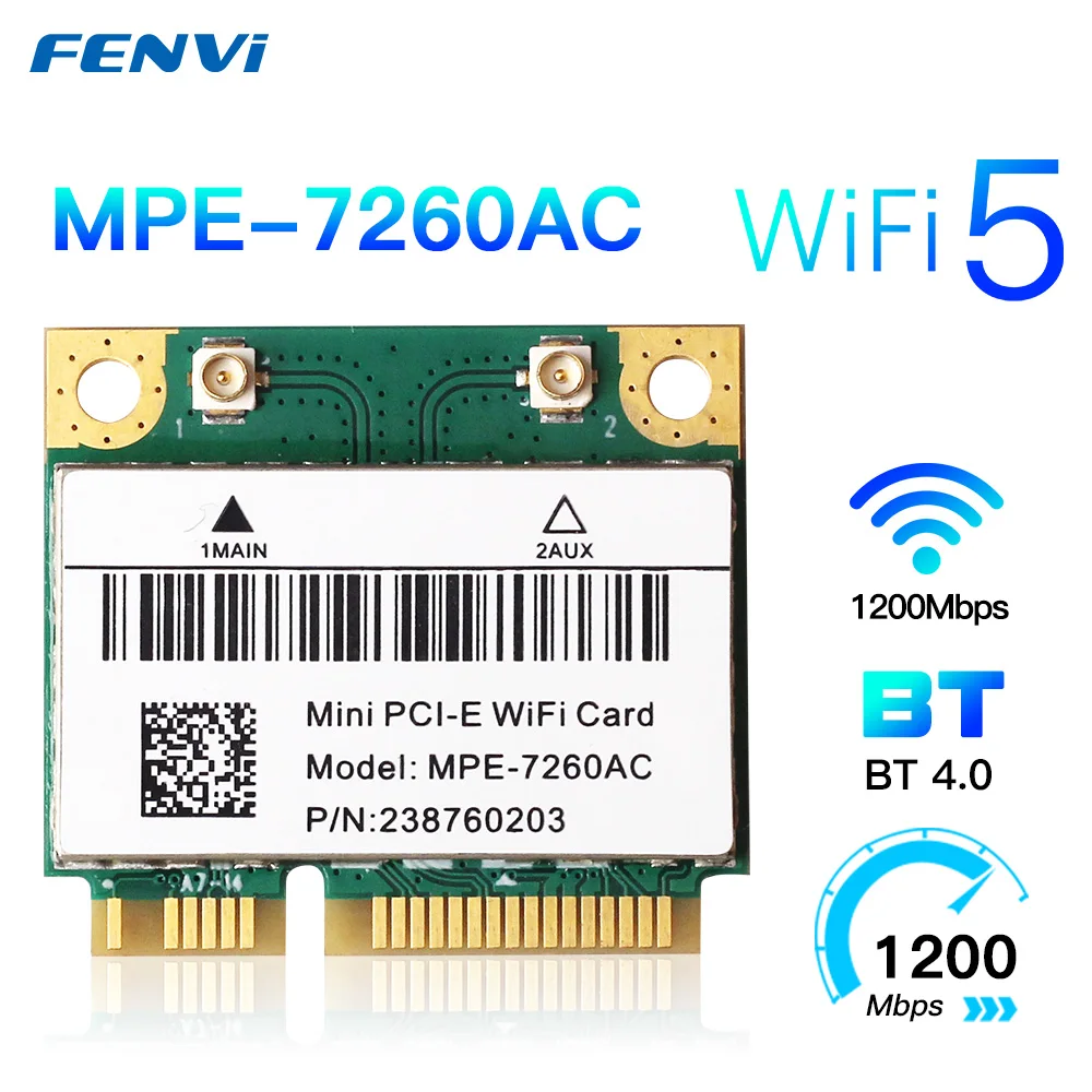Dual Band Wireless Wifi Card Intel 7260 7260HMW 1200M For Bluetooth 4.0 ...