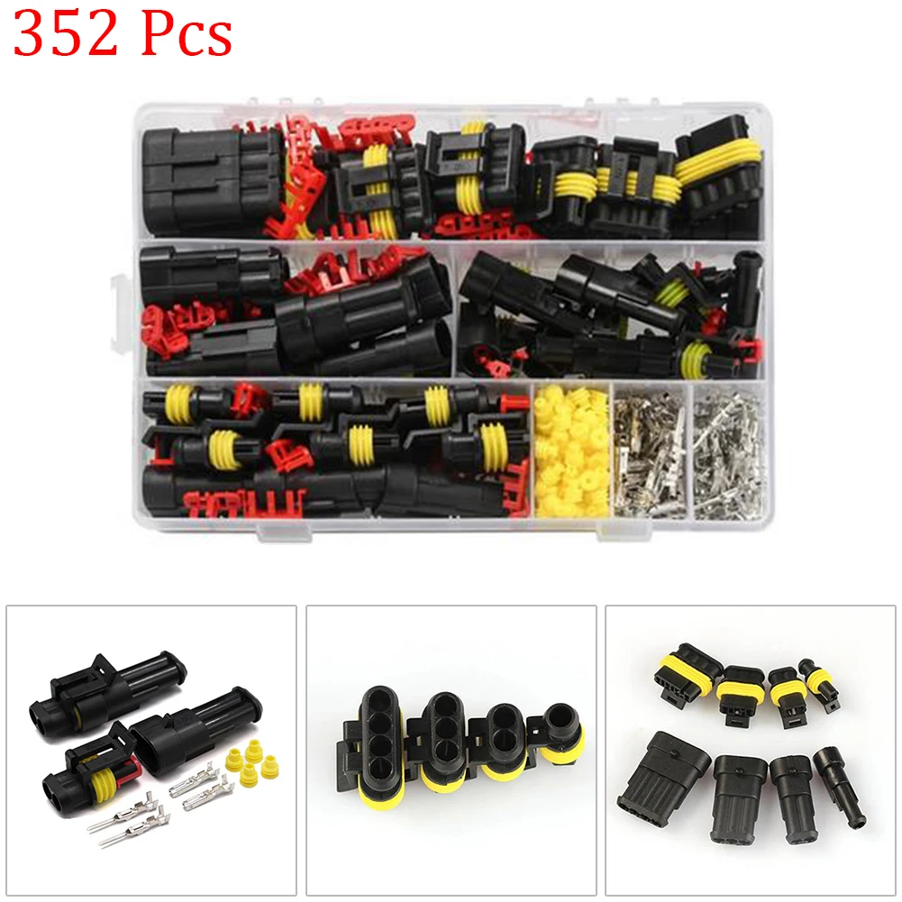 Kit de enchufe de Cable de 352 piezas, conector de Cable de 300V, 12a, impermeable, automotriz ...