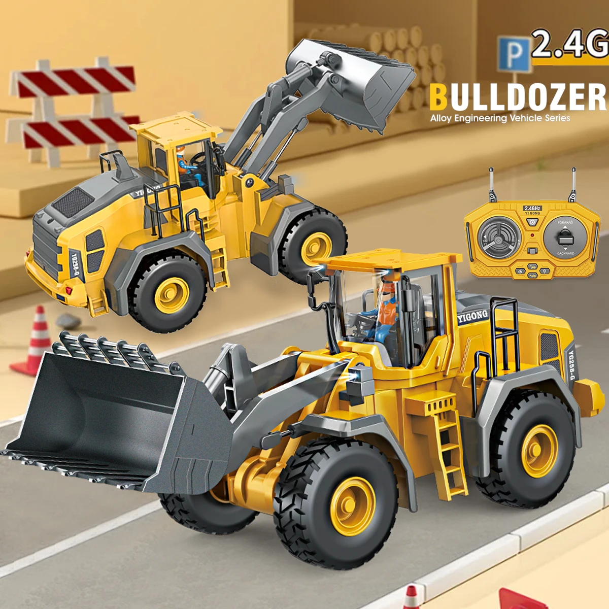 2-4G-Remote-Controlled-Bulldozer-Nine-Channel-Loading-Vehicle ...