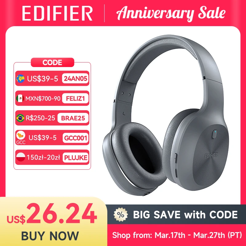 Edifier-W600BT-Wireless-Headphone-Bluetooth-5-1-Headset-30H-playback ...