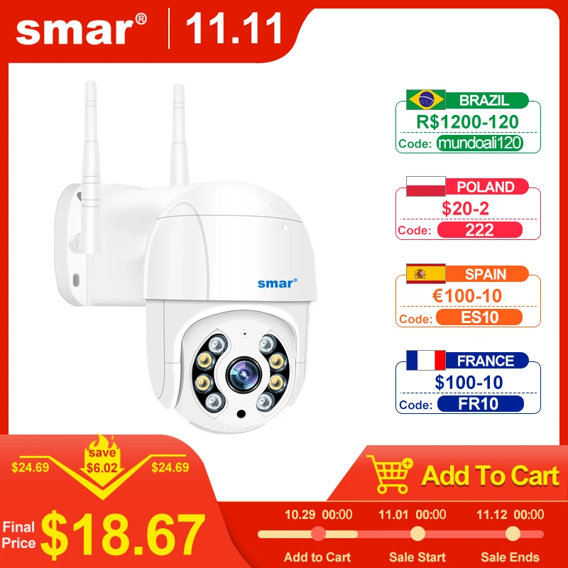 Smar 1080p 3mp 5mp 4k Wifi Camera Outdoor 4x Digital Zoom Ptz Wireless ...