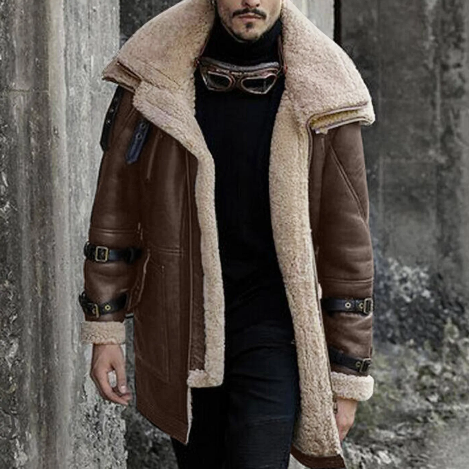 Men-s-Faux-Fur-Style-Sheepskin-Jackets-Winter-Fashio-Furry-Lapel ...
