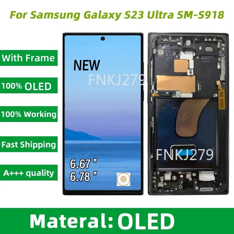 NEW OLED S918 LCD for Samsung Galaxy S23 Ultra 5G S918B S918U Display ...