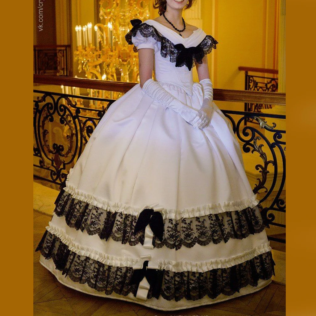 Victorian-White-Wedding-Dress-1860s-Civil-War-Southern-Belle-Ball-Gown ...