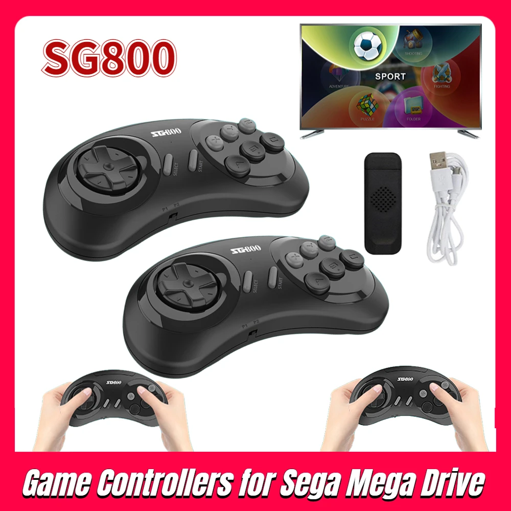 SG800 Retro oyun konsolu için Sega Mega Drive/Genesis oyun sopa ...