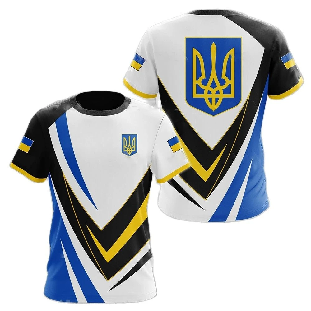 Ukraine Men's T-shirts Ukrainian Flag Shirt 3d Printed O-neck Oversized ...