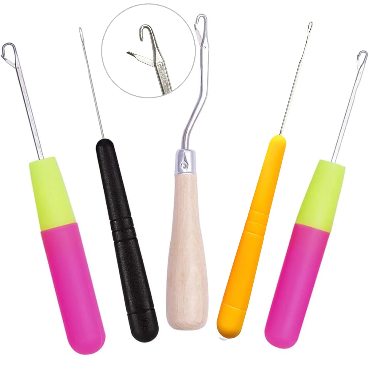 5Pcs-Lot-Plastic-Handle-Hook-Pulling-Needle-Hair-Extensions-Tool-For ...