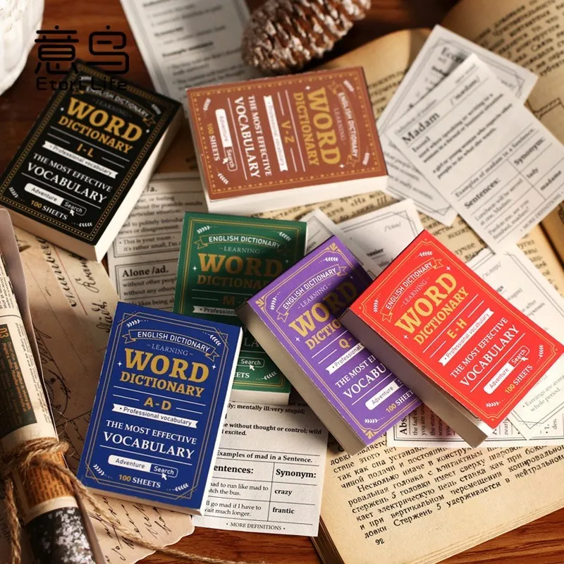 100-Pcs-Vintage-Scrapbook-Paper-Mini-Word-Dictionary-Scrapbooking-Paper ...