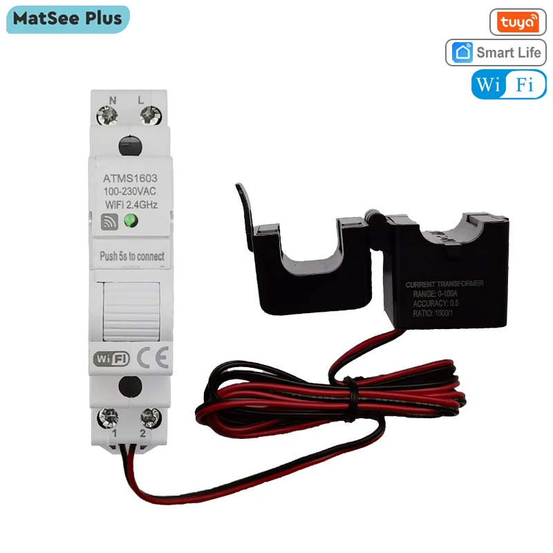 Tuya Smart WiFi Electricity KWH Meter Din Rail Single Phase 110V 230V ...