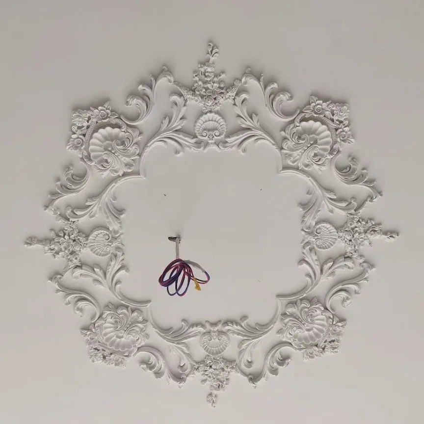 French gypsum parquet plate European ceiling decorative ceiling gypsum ...