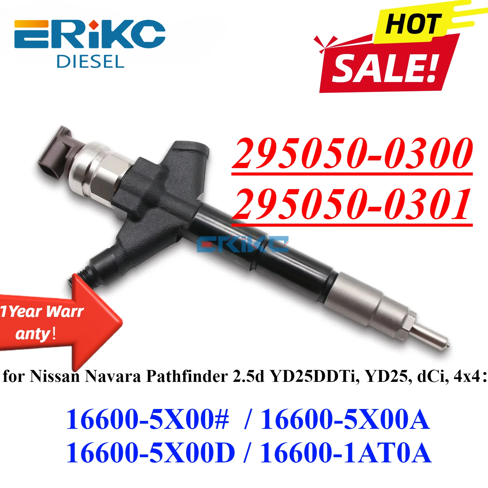 295050-0300 16600-5X00A Diesel Fuel Injector 295050-0301 for Nissan ...