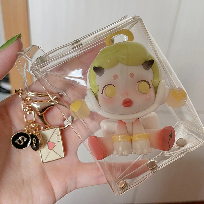 투명 미스터리 박스 오거나이저 Pvc 디스플레이 스탠드 케이스 키체인 방진 재스민 버블 매트 인형 장난감 수집용 모델 가방