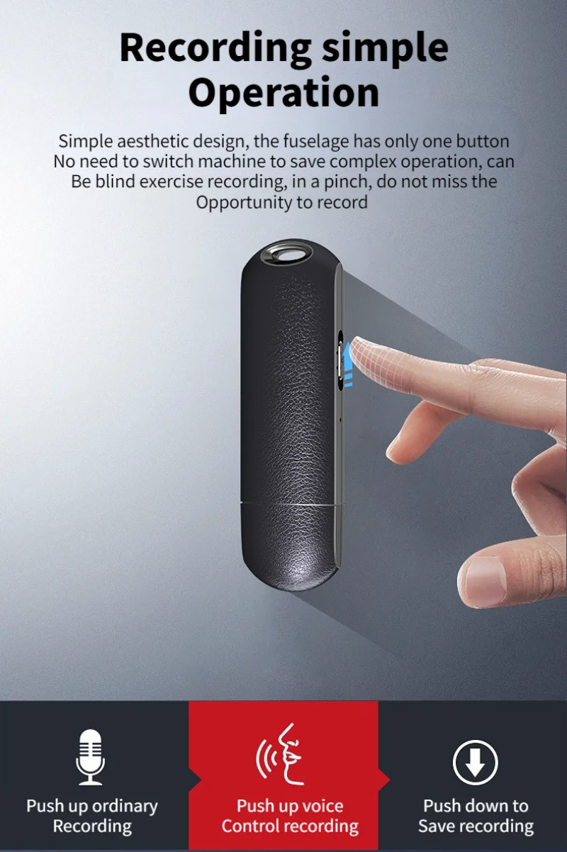 Noir - 4G - Mini lecteur MP3 à clé USB, enregistreur vocal numérique professionnel sans fil à ...