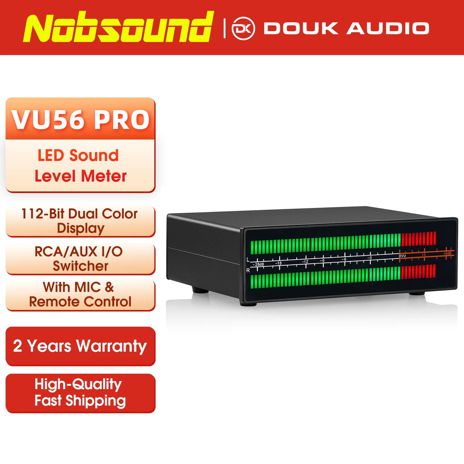 Nobsound 112 Bit LED Sound Level Meter MIC+LINE Music Spectrum ...