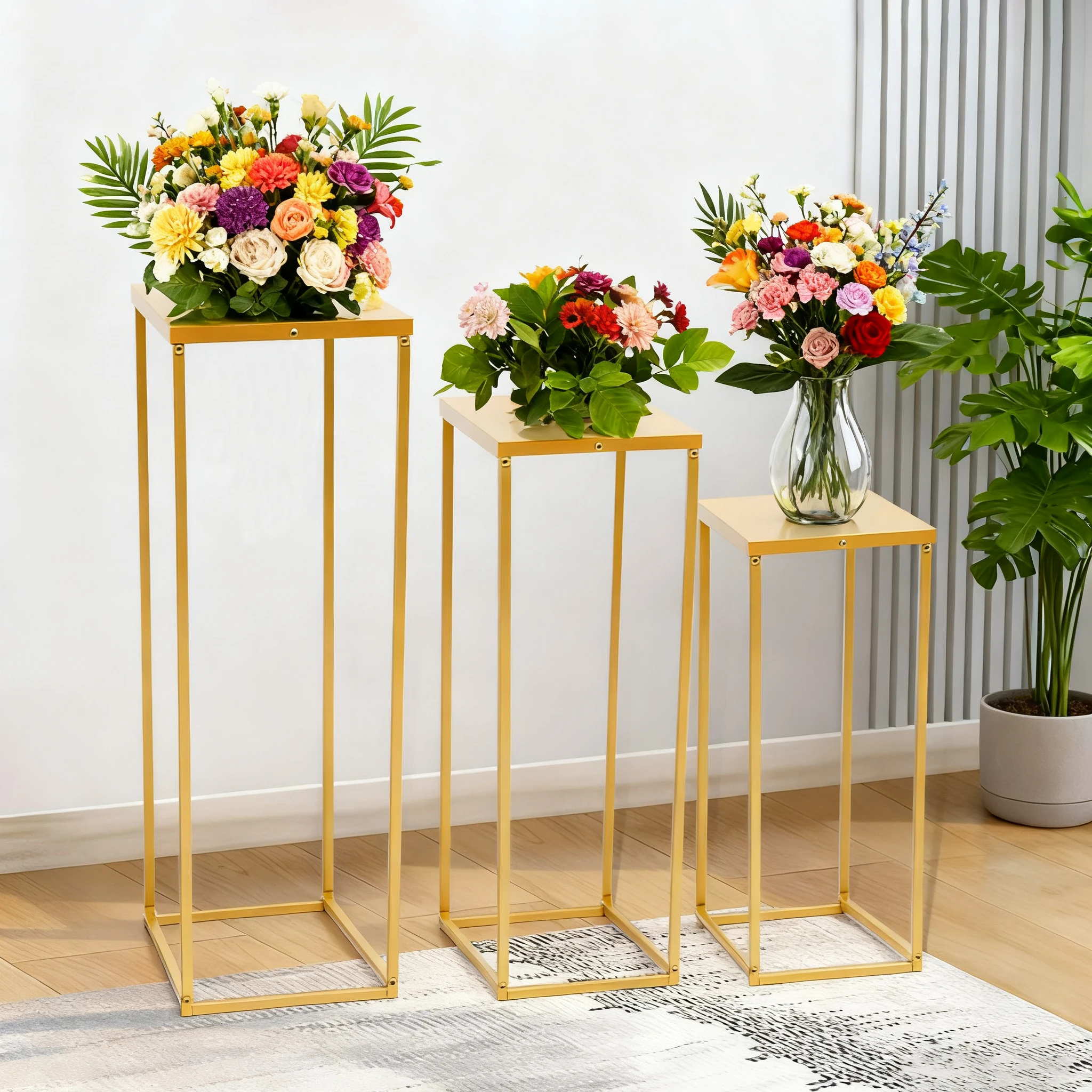 High-Quality Metal Square Flower Stands Plant Stand Rack Art Column ...