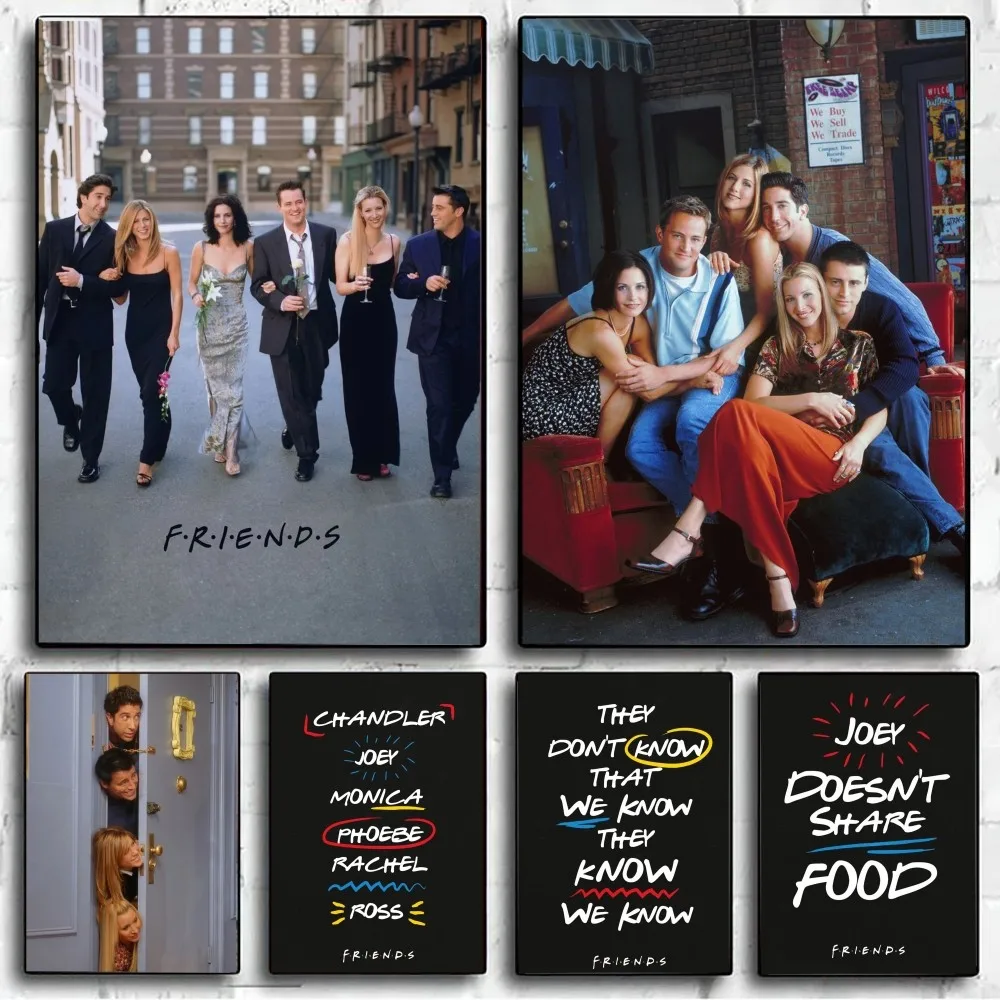 Classics-Friends-TV-Show-Poster-No-Framed-Poster-Kraft-Club-Bar-Paper ...