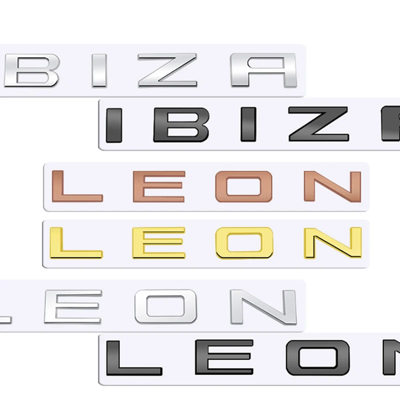 Metal 3D Badge Letter Logo Car Rear Trunk Body Sticker Emblem For Leon ...
