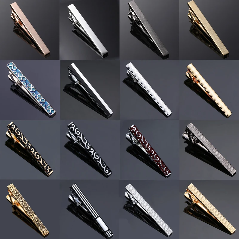 Men's tie clip made of copper material with frosted brushed laser plaid ...