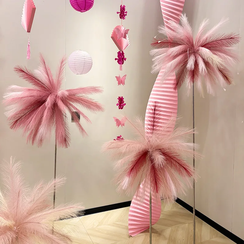 2025Pink Wedding Props Synthetic Reed Flowers Are Suitable For ...