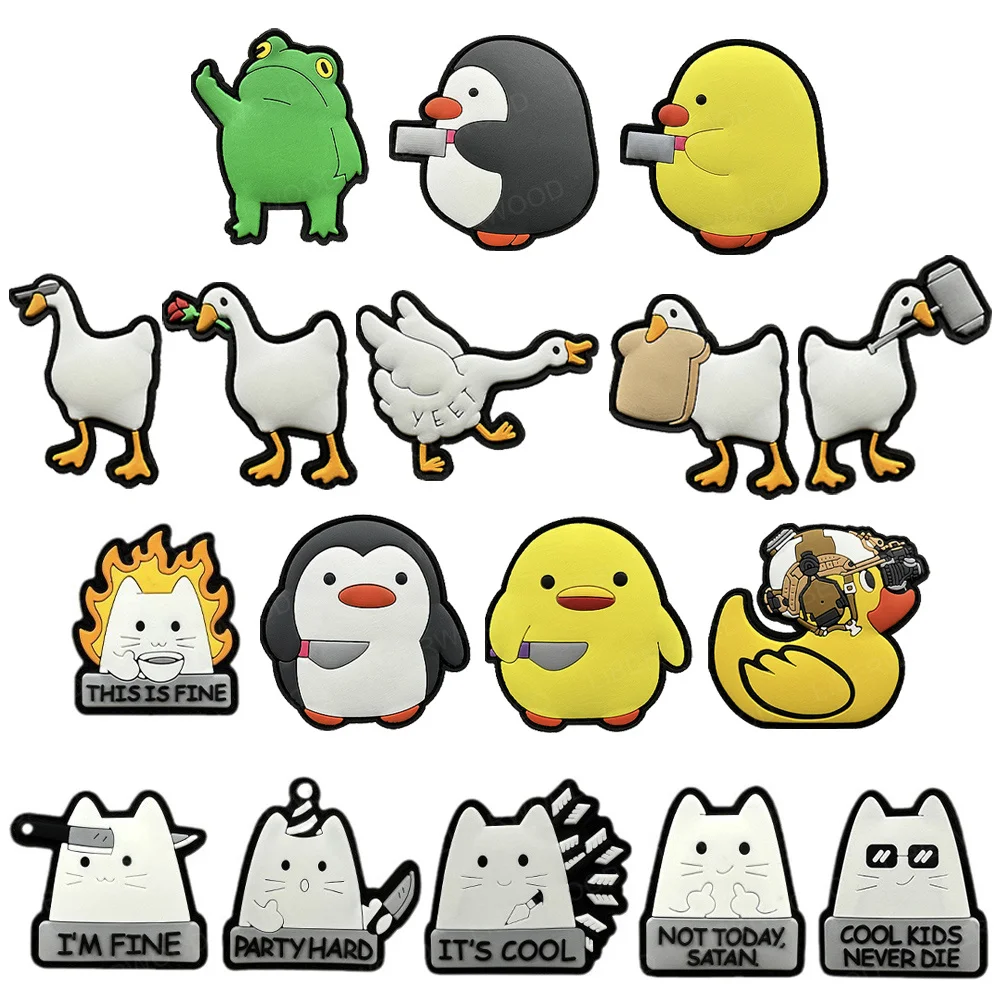 Meme-Patch-Penguin-Goose-Knife-Funny-Duck-Frog-Cat-PVC-Badge-With-Hook ...