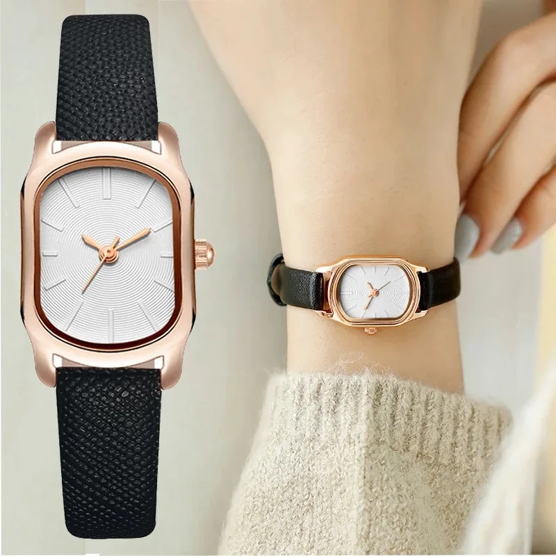 Women Fashion Black Small Watches Vintage Leather Ladies Wrist Watches ...