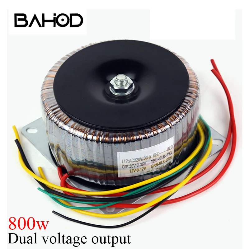 BAHOD 800w 220v Input Dual AC Output Toroidal Power Transformer for ...