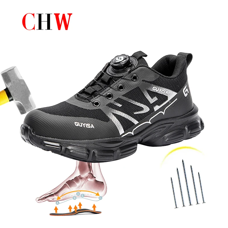 CHW-Swivel-Buckle-Safety-Shoes-Anti-smash-Anti-puncture-Loafer-Lace ...
