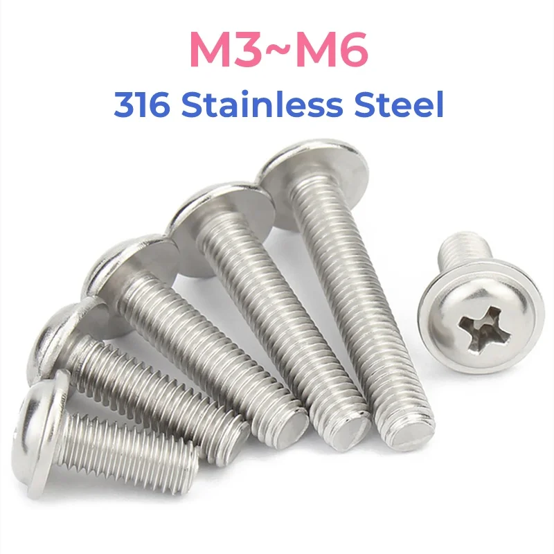 PWM-DIN967-316-Stainless-Steel-Cross-Phillips-Pan-Round-Truss-Head-With ...