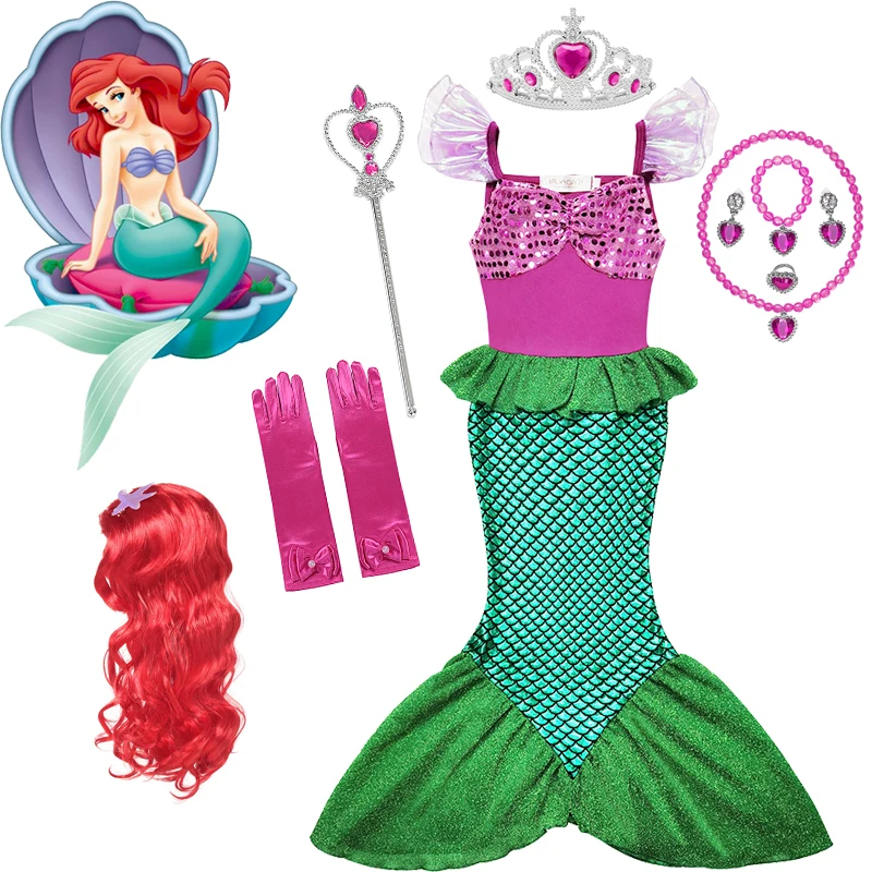 Kids Girls Little Mermaid Tail Costume Ariel | Disney Little Mermaid ...