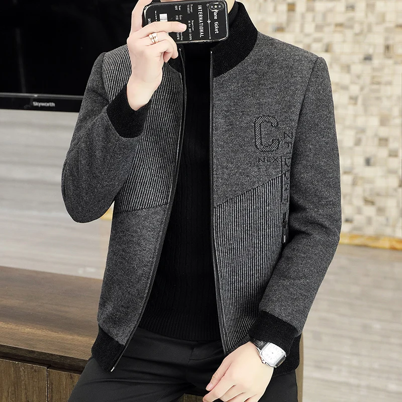 High-Quality-Business-Woolen-Jacket-Men-Stand-Collar-Casual-Coat-Winter ...